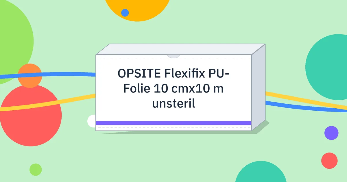 Symbolbild: Packung mit der Aufschrift OPSITE Flexifix PU-Folie 10 cmx10 m unsteril (PZN 17606468) – Verfügbarkeit und Bezug in Apotheken in Frankfurt am Main