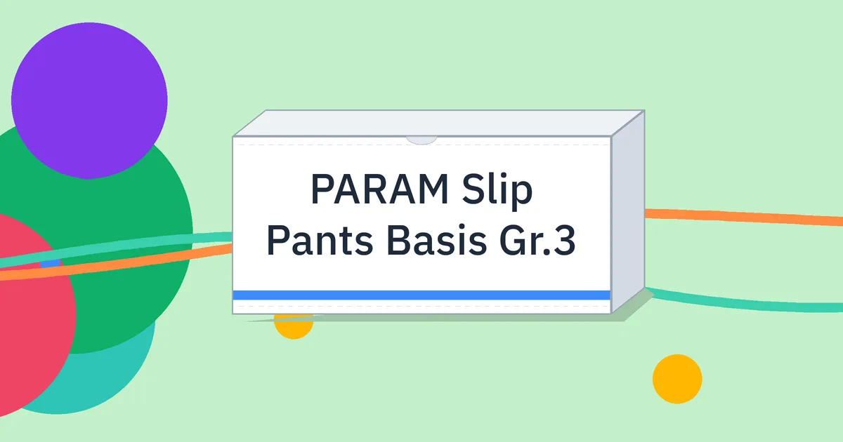 Symbolbild: Packung mit der Aufschrift PARAM Slip Pants Basis Gr.3 (PZN 06558482) – Verfügbarkeit und Bezug in Apotheken in Frankfurt am Main