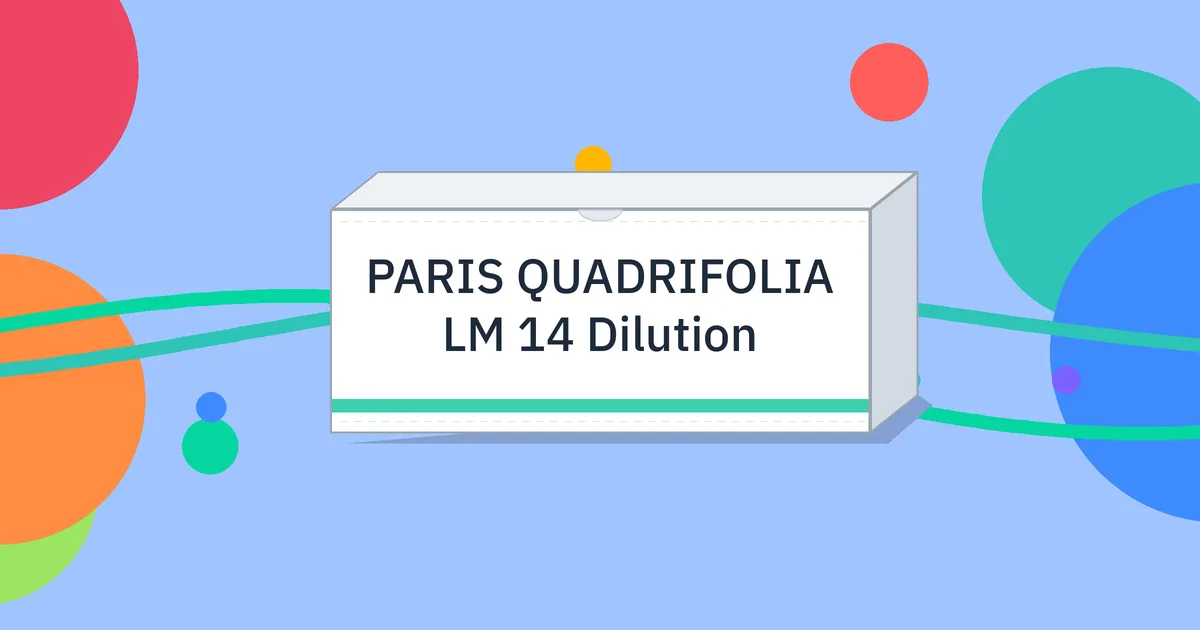 Symbolbild: Packung mit der Aufschrift PARIS QUADRIFOLIA LM 14 Dilution (PZN 13631877) – Verfügbarkeit und Bezug in Apotheken in Frankfurt am Main
