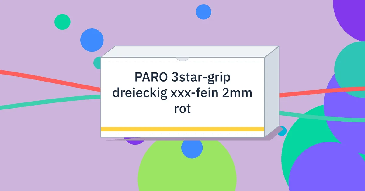 Symbolbild: Packung mit der Aufschrift PARO 3star-grip dreieckig xxx-fein 2mm rot (PZN 17372533) – Verfügbarkeit und Bezug in Apotheken in Frankfurt am Main