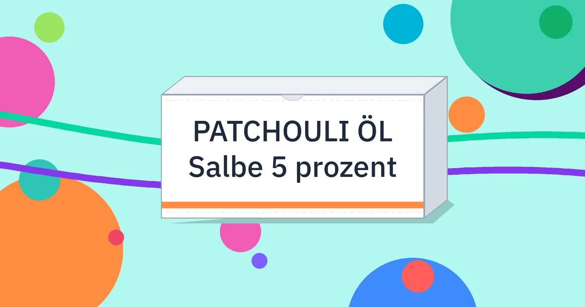 Symbolbild: Packung mit der Aufschrift PATCHOULI ÖL Salbe 5 prozent (PZN 18901235) – Verfügbarkeit und Bezug in Apotheken in Frankfurt am Main