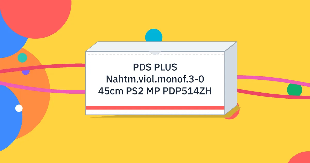 Symbolbild: Packung mit der Aufschrift PDS PLUS Nahtm.viol.monof.3-0 45cm PS2 MP PDP514ZH (PZN 19883870) – Verfügbarkeit und Bezug in Apotheken in Frankfurt am Main