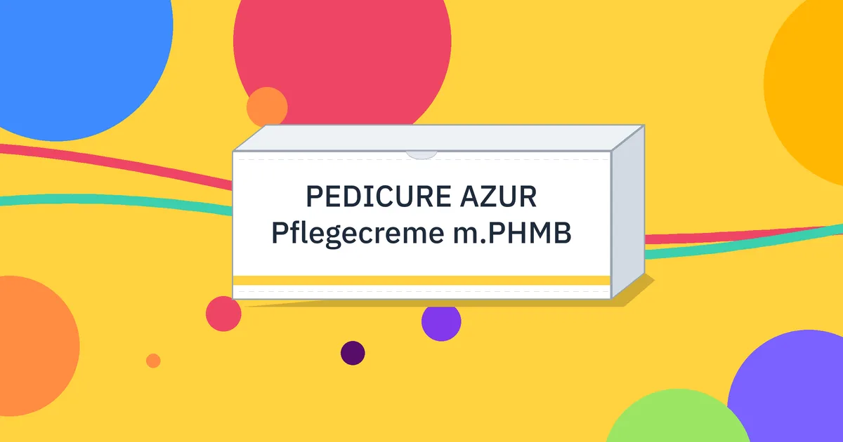 Symbolbild: Packung mit der Aufschrift PEDICURE AZUR Pflegecreme m.PHMB (PZN 08466413) – Verfügbarkeit und Bezug in Apotheken in Frankfurt am Main