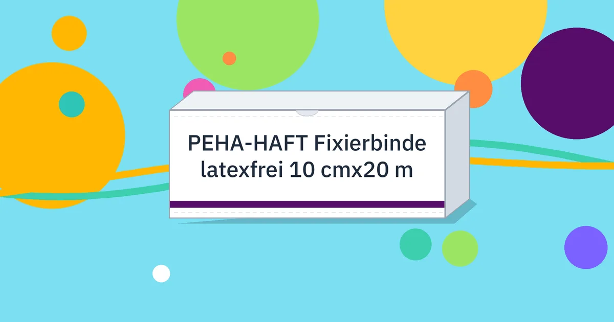 Symbolbild: Packung mit der Aufschrift PEHA-HAFT Fixierbinde latexfrei 10 cmx20 m (PZN 18010358) – Verfügbarkeit und Bezug in Apotheken in Frankfurt am Main