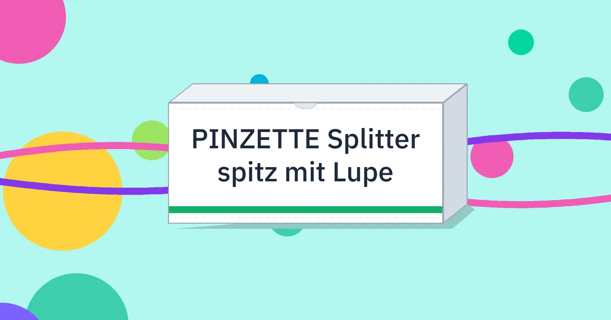Symbolbild: Packung mit der Aufschrift PINZETTE Splitter spitz mit Lupe (PZN 04846107) – Verfügbarkeit und Bezug in Apotheken in Frankfurt am Main