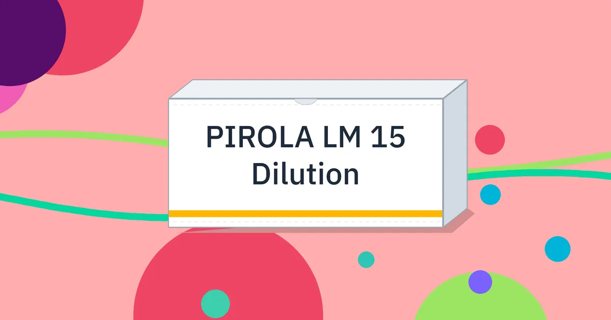 Symbolbild: Packung mit der Aufschrift PIROLA LM 15 Dilution (PZN 13645313) – Verfügbarkeit und Bezug in Apotheken in Frankfurt am Main