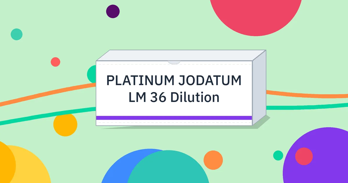 Symbolbild: Packung mit der Aufschrift PLATINUM JODATUM LM 36 Dilution (PZN 13647849) – Verfügbarkeit und Bezug in Apotheken in Frankfurt am Main