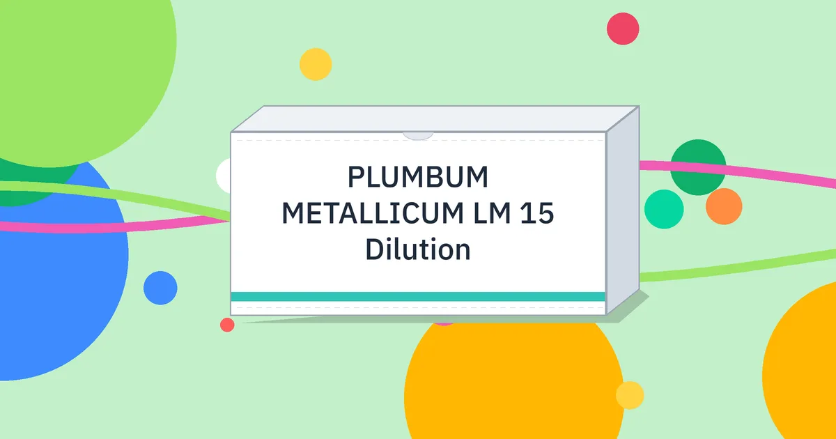 Symbolbild: Packung mit der Aufschrift PLUMBUM METALLICUM LM 15 Dilution (PZN 13041130) – Verfügbarkeit und Bezug in Apotheken in Frankfurt am Main