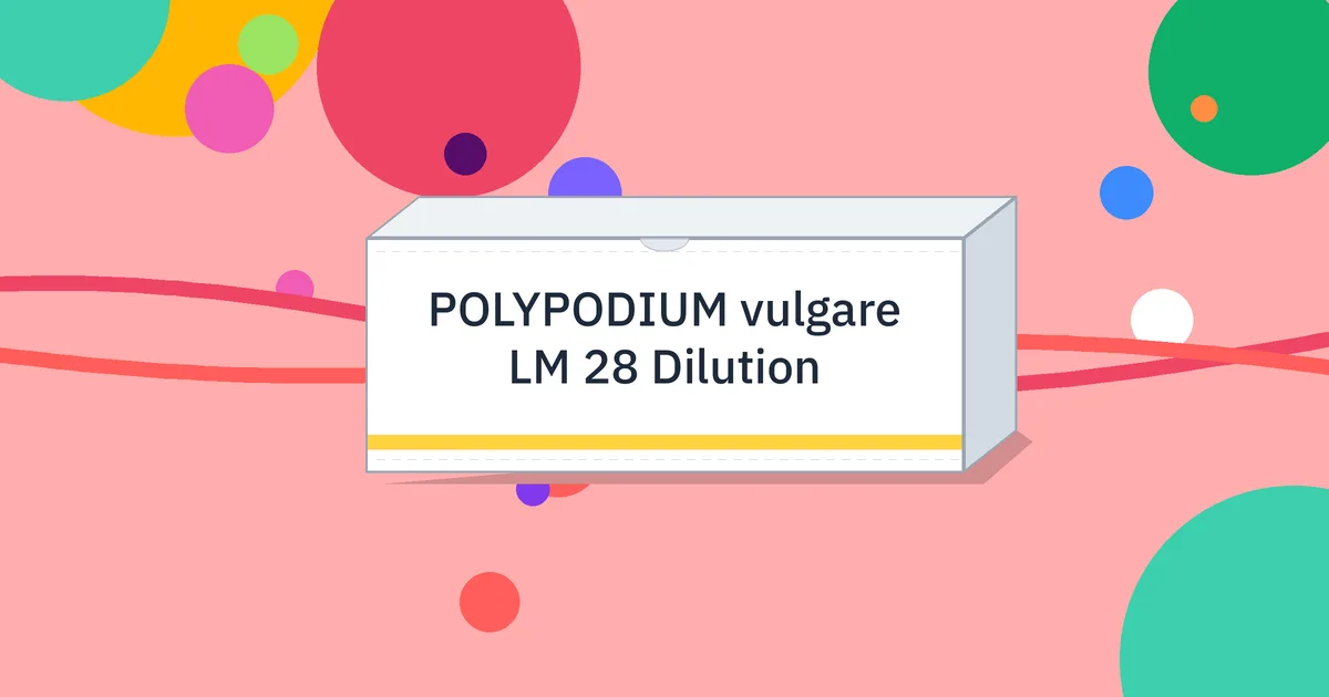 Symbolbild: Packung mit der Aufschrift POLYPODIUM vulgare LM 28 Dilution (PZN 13663541) – Verfügbarkeit und Bezug in Apotheken in Frankfurt am Main