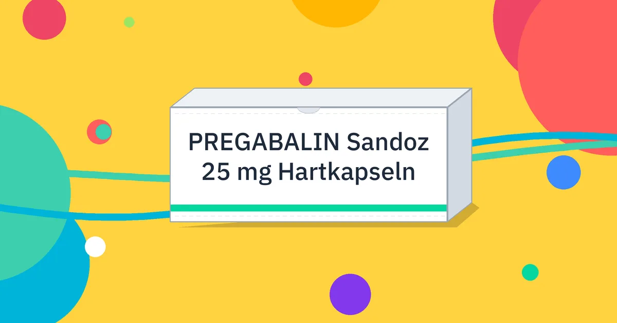Symbolbild: Packung mit der Aufschrift PREGABALIN Sandoz 25 mg Hartkapseln (PZN 16886980) – Verfügbarkeit und Bezug in Apotheken in Frankfurt am Main