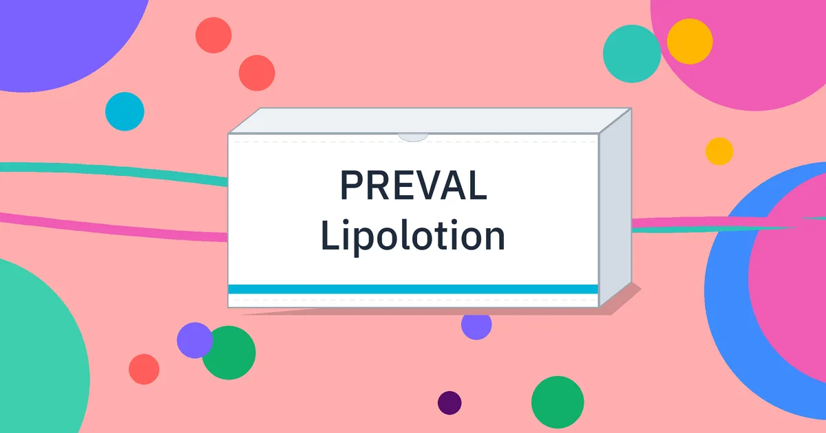 Symbolbild: Packung mit der Aufschrift PREVAL Lipolotion (PZN 07239359) – Verfügbarkeit und Bezug in Apotheken in Frankfurt am Main
