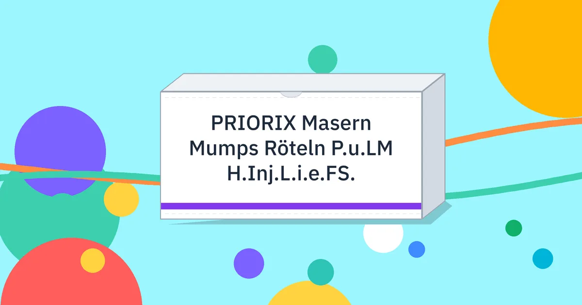 Symbolbild: Packung mit der Aufschrift PRIORIX Masern Mumps Röteln P.u.LM H.Inj.L.i.e.FS. (PZN 17514341) – Verfügbarkeit und Bezug in Apotheken in Frankfurt am Main