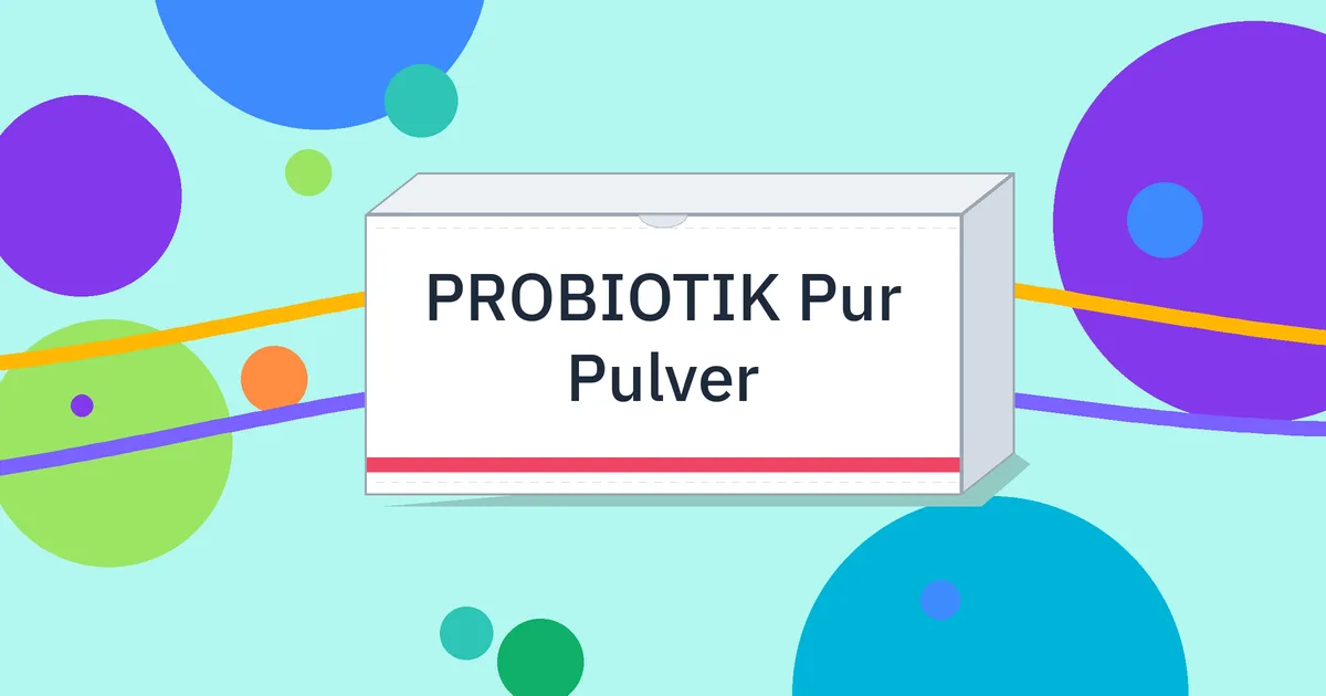 Symbolbild: Packung mit der Aufschrift PROBIOTIK Pur Pulver (PZN 00615718) – Verfügbarkeit und Bezug in Apotheken in Frankfurt am Main