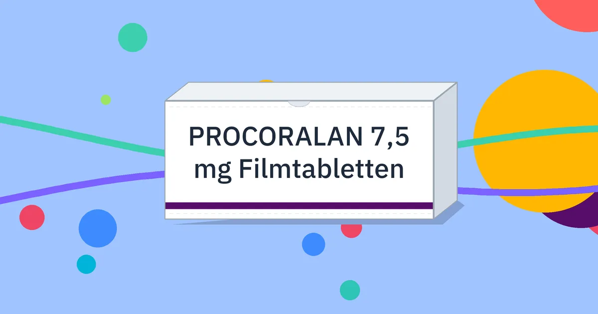Symbolbild: Packung mit der Aufschrift PROCORALAN 7,5 mg Filmtabletten (PZN 11542595) – Verfügbarkeit und Bezug in Apotheken in Frankfurt am Main