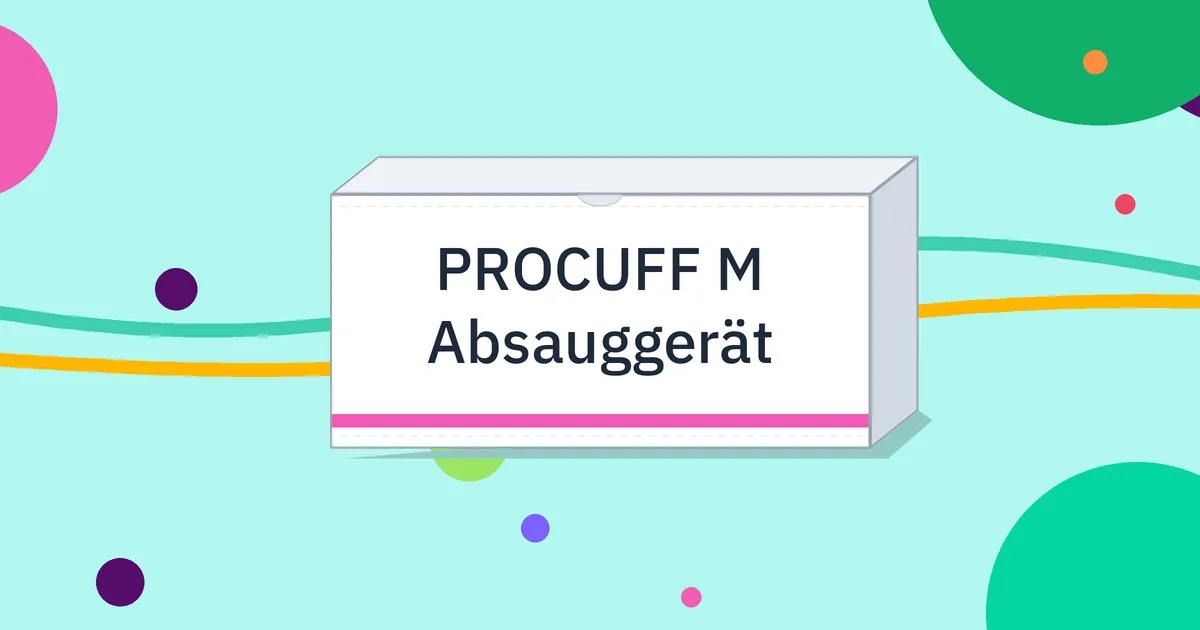 Symbolbild: Packung mit der Aufschrift PROCUFF M Absauggerät (PZN 14016068) – Verfügbarkeit und Bezug in Apotheken in Frankfurt am Main