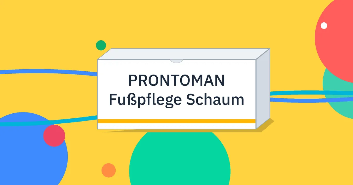 Symbolbild: Packung mit der Aufschrift PRONTOMAN Fußpflege Schaum (PZN 09261920) – Verfügbarkeit und Bezug in Apotheken in Frankfurt am Main