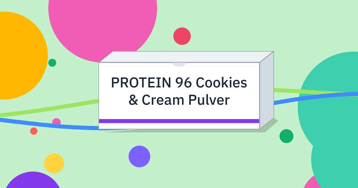 Symbolbild: Packung mit der Aufschrift PROTEIN 96 Cookies & Cream Pulver (PZN 20106551) – Verfügbarkeit und Bezug in Apotheken in Frankfurt am Main