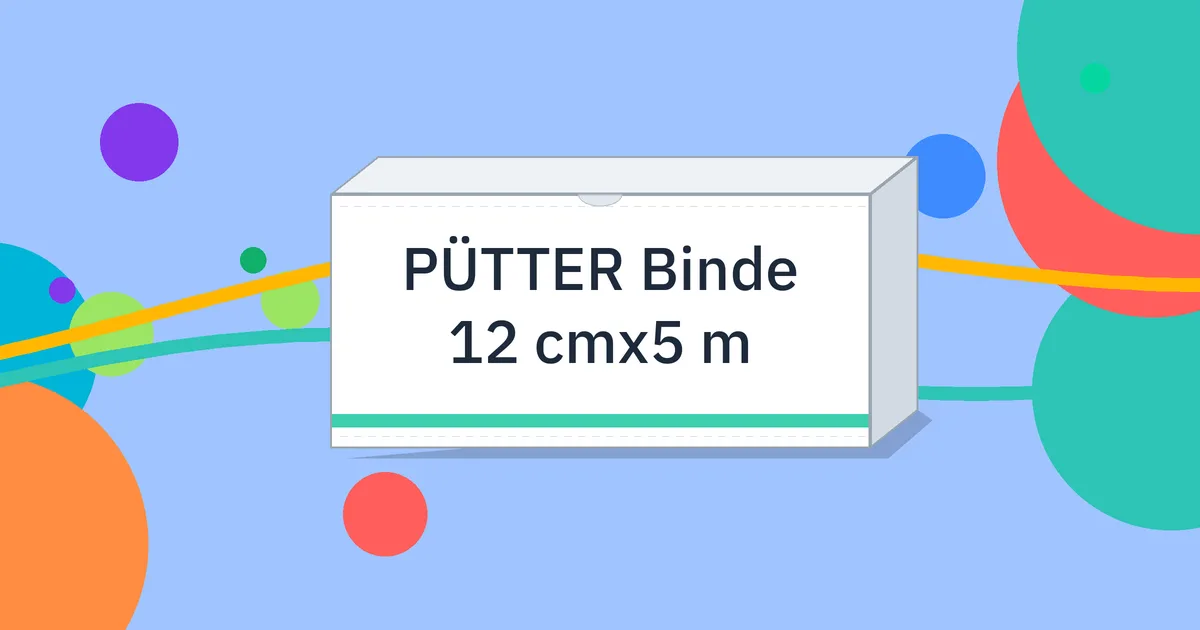 Symbolbild: Packung mit der Aufschrift PÜTTER Binde 12 cmx5 m (PZN 18351869) – Verfügbarkeit und Bezug in Apotheken in Frankfurt am Main