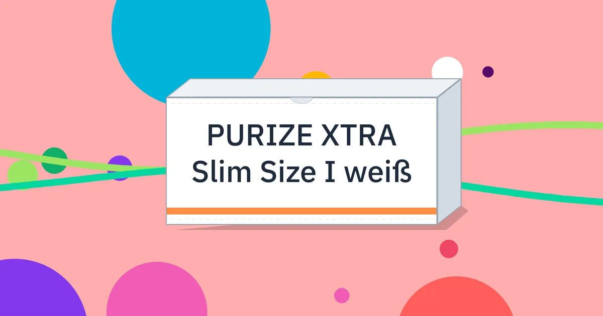 Symbolbild: Packung mit der Aufschrift PURIZE XTRA Slim Size I weiß (PZN 20294498) – Verfügbarkeit und Bezug in Apotheken in Frankfurt am Main