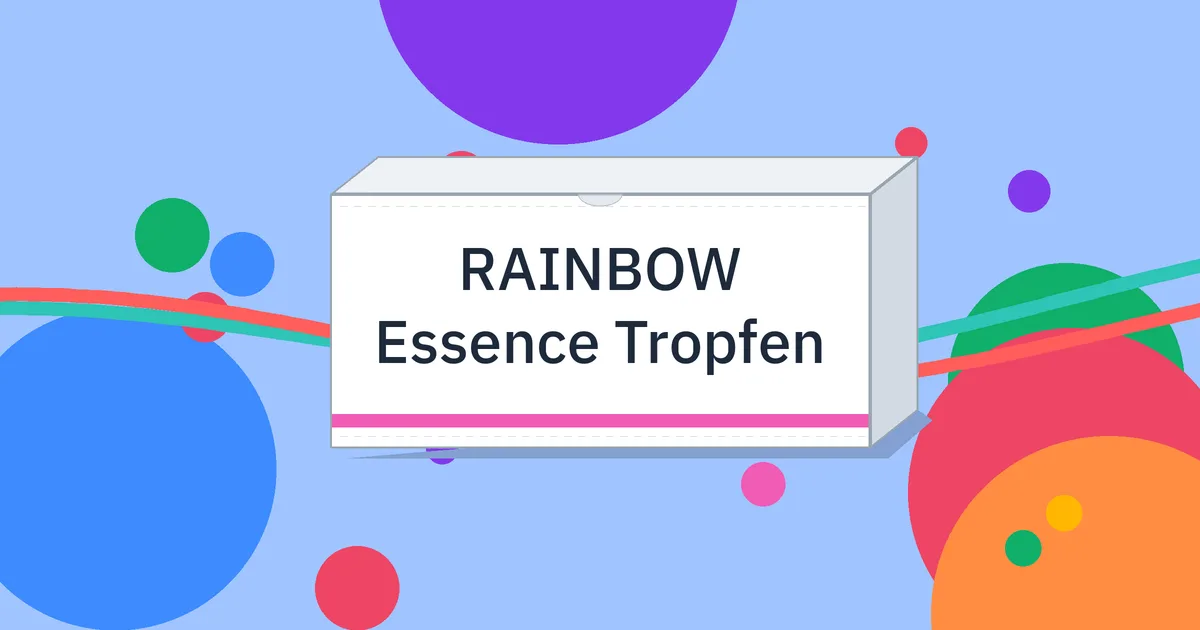 Symbolbild: Packung mit der Aufschrift RAINBOW Essence Tropfen (PZN 18791864) – Verfügbarkeit und Bezug in Apotheken in Frankfurt am Main
