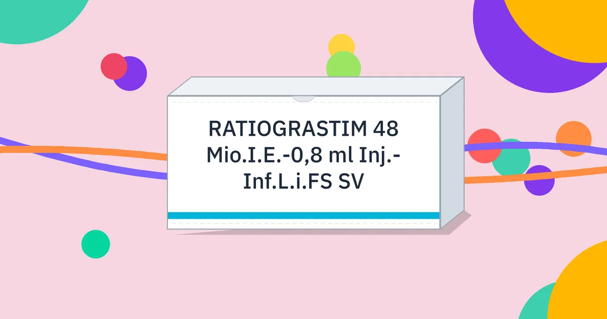Symbolbild: Packung mit der Aufschrift RATIOGRASTIM 48 Mio.I.E.-0,8 ml Inj.-Inf.L.i.FS SV (PZN 11178652) – Verfügbarkeit und Bezug in Apotheken in Frankfurt am Main
