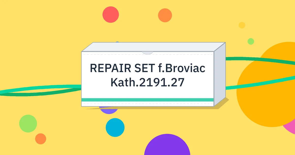 Symbolbild: Packung mit der Aufschrift REPAIR SET f.Broviac Kath.2191.27 (PZN 09398375) – Verfügbarkeit und Bezug in Apotheken in Frankfurt am Main