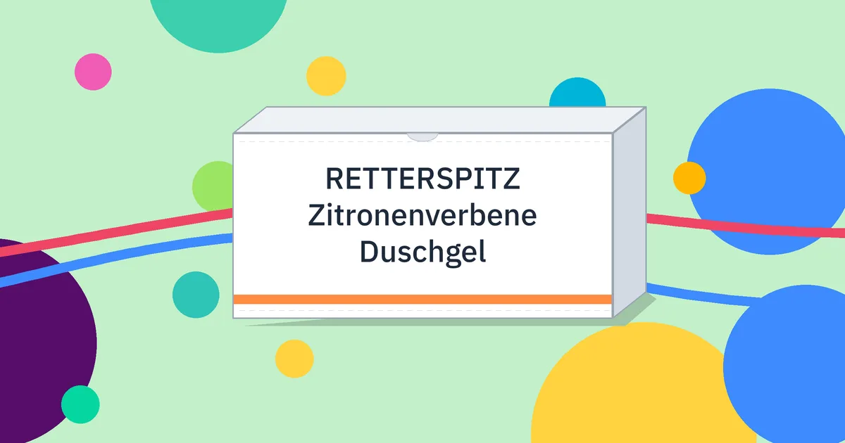 Symbolbild: Packung mit der Aufschrift RETTERSPITZ Zitronenverbene Duschgel (PZN 17604713) – Verfügbarkeit und Bezug in Apotheken in Frankfurt am Main