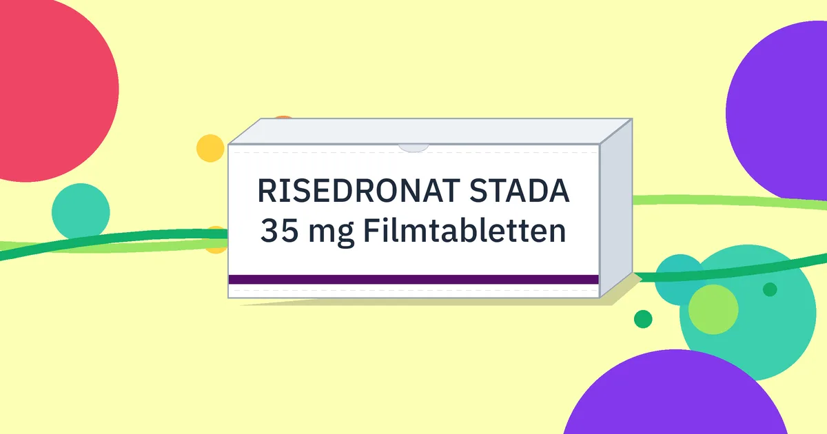 Symbolbild: Packung mit der Aufschrift RISEDRONAT STADA 35 mg Filmtabletten (PZN 06938718) – Verfügbarkeit und Bezug in Apotheken in Frankfurt am Main