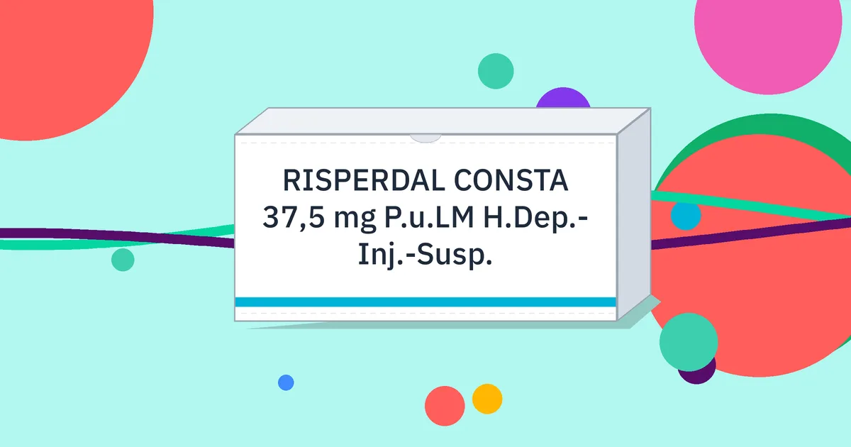 Symbolbild: Packung mit der Aufschrift RISPERDAL CONSTA 37,5 mg P.u.LM H.Dep.-Inj.-Susp. (PZN 02330960) – Verfügbarkeit und Bezug in Apotheken in Frankfurt am Main