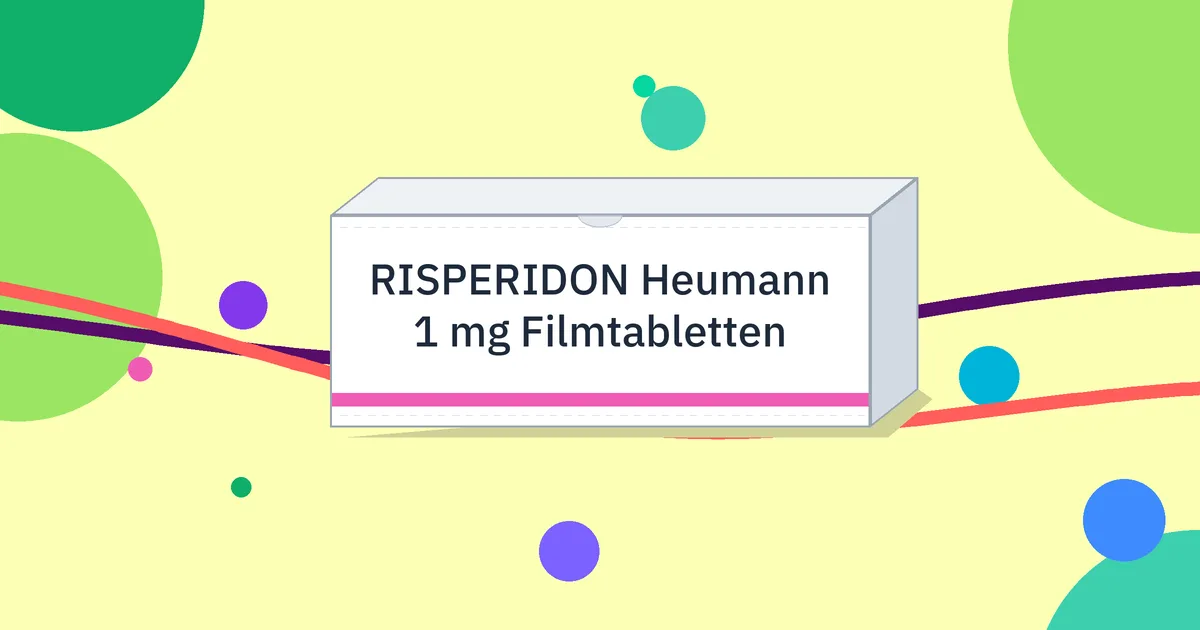 Symbolbild: Packung mit der Aufschrift RISPERIDON Heumann 1 mg Filmtabletten (PZN 01556886) – Verfügbarkeit und Bezug in Apotheken in Frankfurt am Main