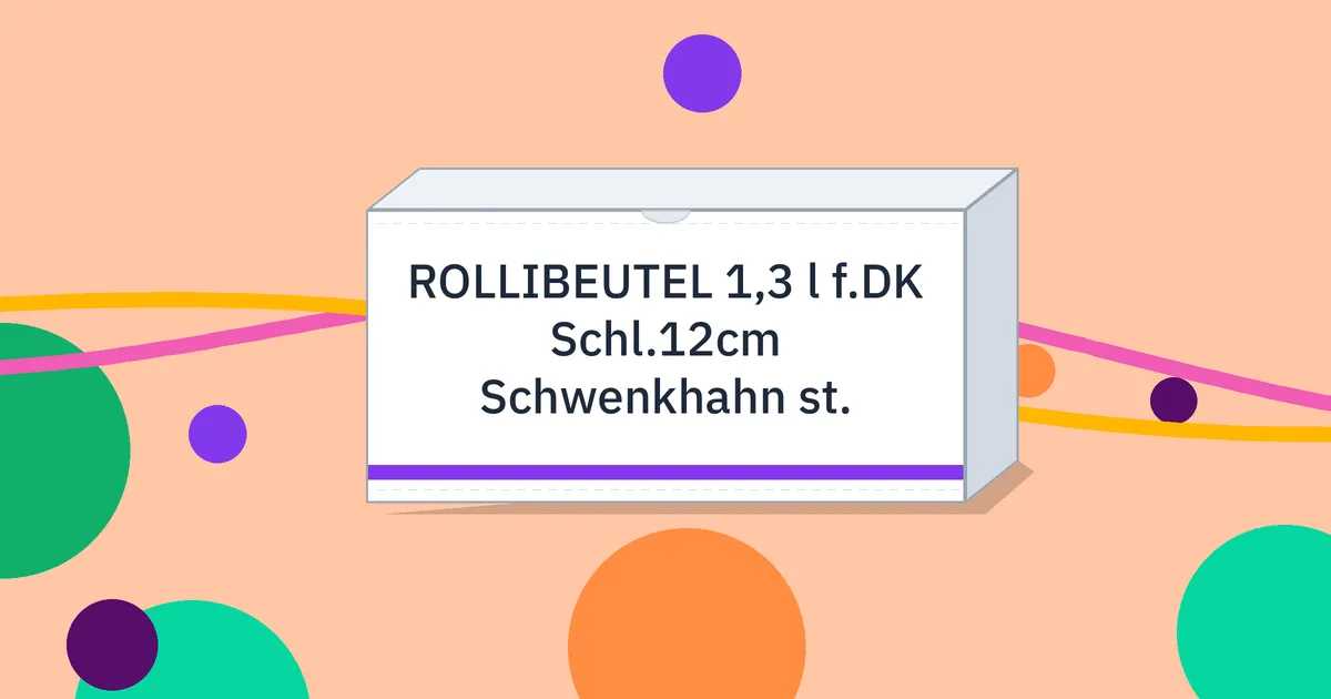 Symbolbild: Packung mit der Aufschrift ROLLIBEUTEL 1,3 l f.DK Schl.12cm Schwenkhahn st. (PZN 01225729) – Verfügbarkeit und Bezug in Apotheken in Frankfurt am Main