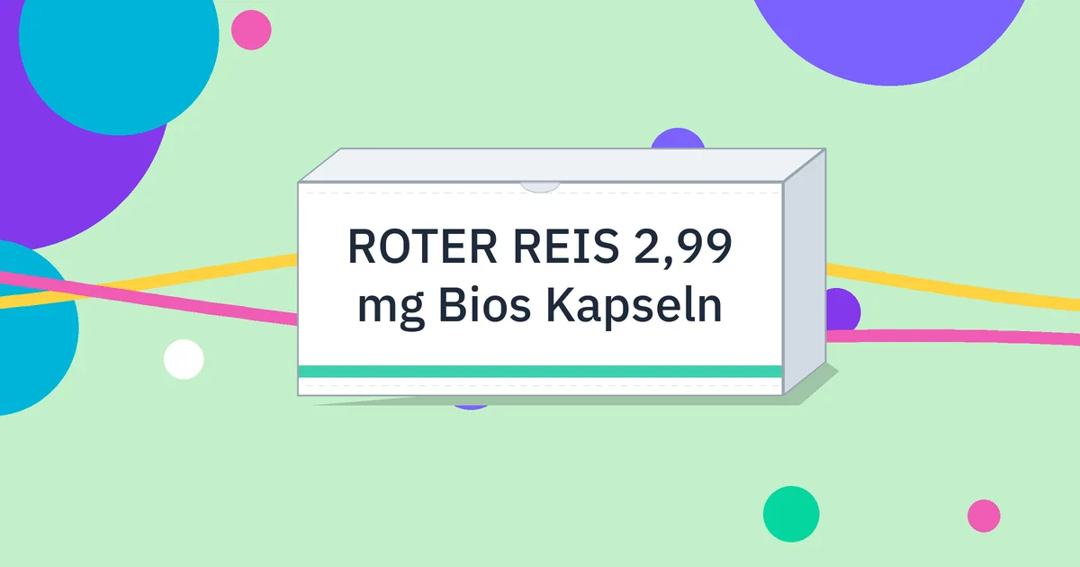 Symbolbild: Packung mit der Aufschrift ROTER REIS 2,99 mg Bios Kapseln (PZN 18206274) – Verfügbarkeit und Bezug in Apotheken in Frankfurt am Main