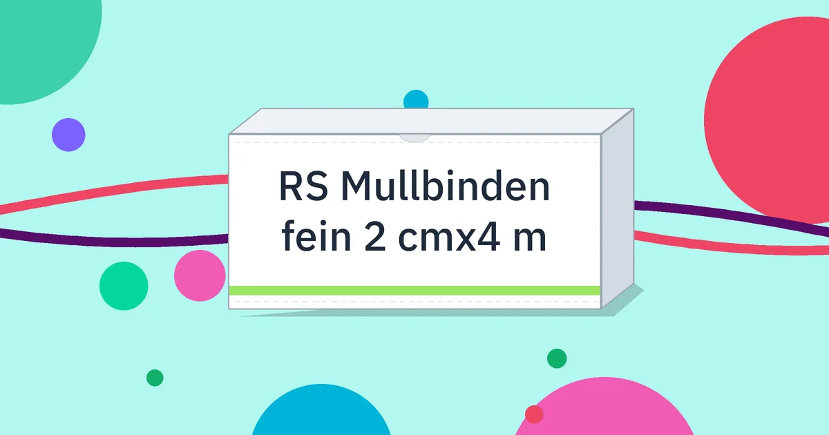 Symbolbild: Packung mit der Aufschrift RS Mullbinden fein 2 cmx4 m (PZN 11018776) – Verfügbarkeit und Bezug in Apotheken in Frankfurt am Main