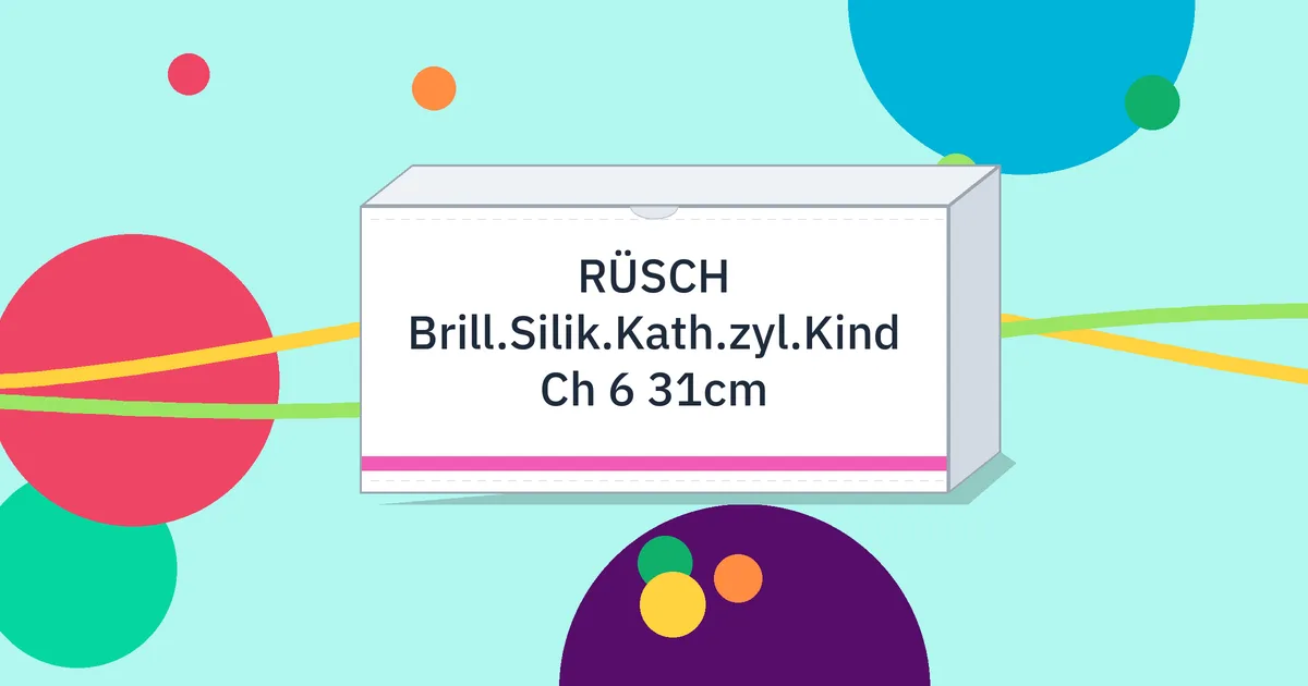 Symbolbild: Packung mit der Aufschrift RÜSCH Brill.Silik.Kath.zyl.Kind Ch 6 31cm (PZN 10084848) – Verfügbarkeit und Bezug in Apotheken in Frankfurt am Main
