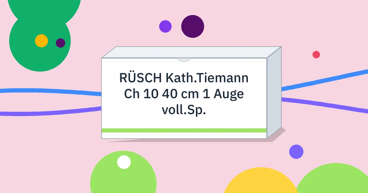 Symbolbild: Packung mit der Aufschrift RÜSCH Kath.Tiemann Ch 10 40 cm 1 Auge voll.Sp. (PZN 11523563) – Verfügbarkeit und Bezug in Apotheken in Frankfurt am Main