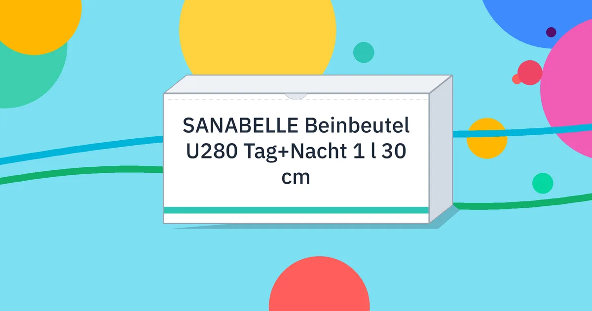 Symbolbild: Packung mit der Aufschrift SANABELLE Beinbeutel U280 Tag+Nacht 1 l 30 cm (PZN 13920096) – Verfügbarkeit und Bezug in Apotheken in Frankfurt am Main