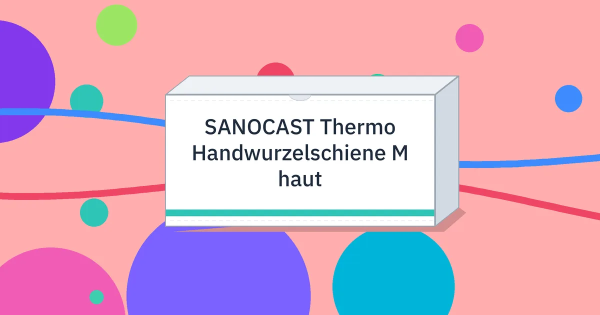 Symbolbild: Packung mit der Aufschrift SANOCAST Thermo Handwurzelschiene M haut (PZN 15260445) – Verfügbarkeit und Bezug in Apotheken in Frankfurt am Main