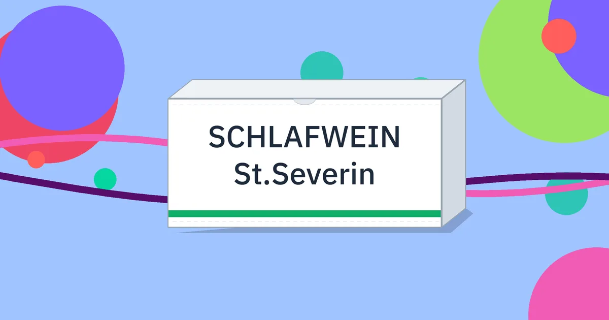 Symbolbild: Packung mit der Aufschrift SCHLAFWEIN St.Severin (PZN 11321954) – Verfügbarkeit und Bezug in Apotheken in Frankfurt am Main