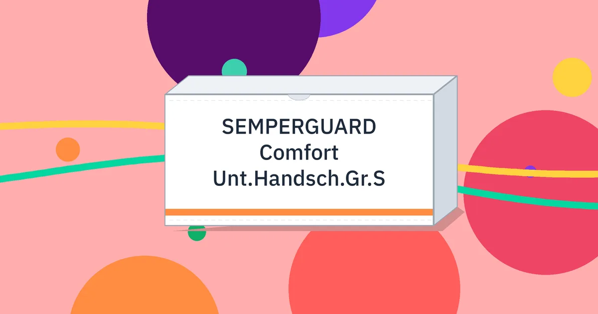 Symbolbild: Packung mit der Aufschrift SEMPERGUARD Comfort Unt.Handsch.Gr.S (PZN 12365505) – Verfügbarkeit und Bezug in Apotheken in Frankfurt am Main