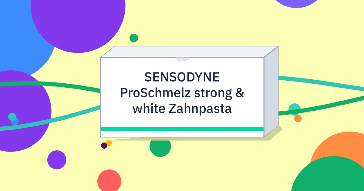 Symbolbild: Packung mit der Aufschrift SENSODYNE ProSchmelz strong & white Zahnpasta (PZN 11667167) – Verfügbarkeit und Bezug in Apotheken in Frankfurt am Main