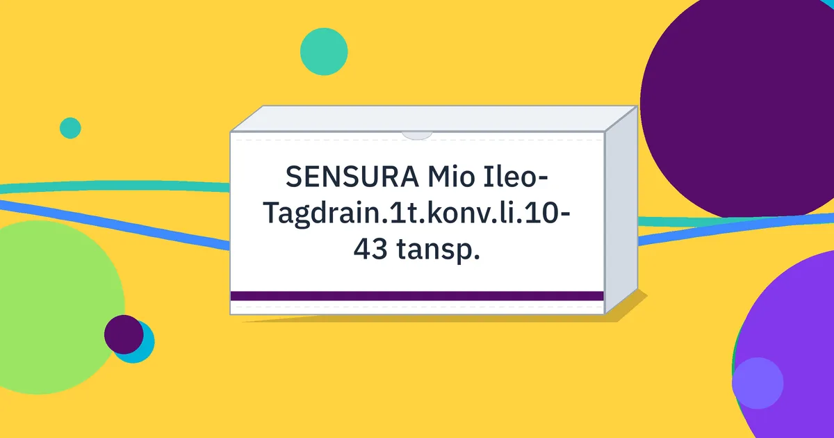 Symbolbild: Packung mit der Aufschrift SENSURA Mio Ileo-Tagdrain.1t.konv.li.10-43 tansp. (PZN 12727486) – Verfügbarkeit und Bezug in Apotheken in Frankfurt am Main