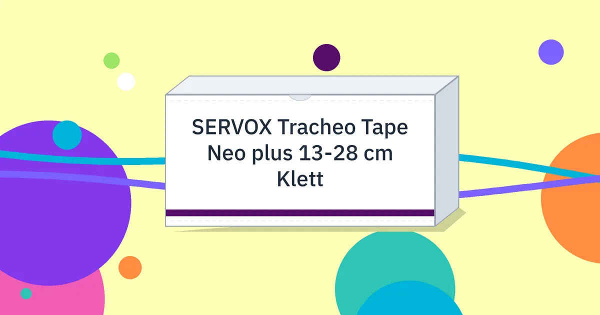 Symbolbild: Packung mit der Aufschrift SERVOX Tracheo Tape Neo plus 13-28 cm Klett (PZN 13946598) – Verfügbarkeit und Bezug in Apotheken in Frankfurt am Main