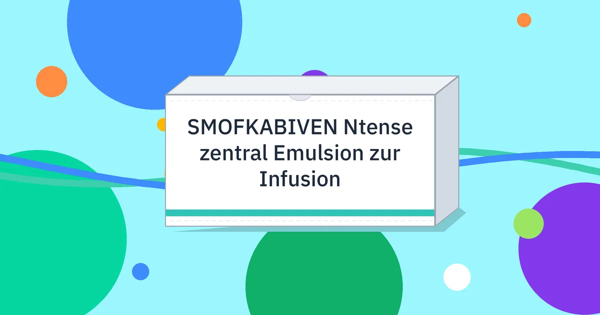 Symbolbild: Packung mit der Aufschrift SMOFKABIVEN Ntense zentral Emulsion zur Infusion (PZN 15739975) – Verfügbarkeit und Bezug in Apotheken in Frankfurt am Main