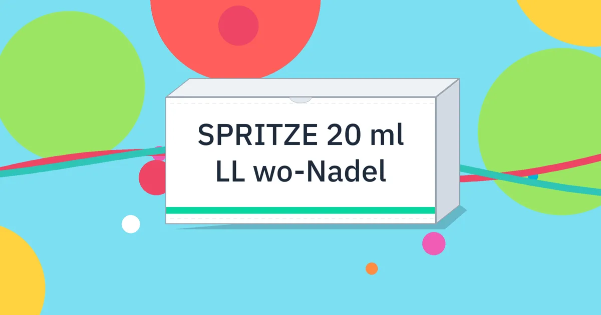 Symbolbild: Packung mit der Aufschrift SPRITZE 20 ml LL wo-Nadel (PZN 10557962) – Verfügbarkeit und Bezug in Apotheken in Frankfurt am Main