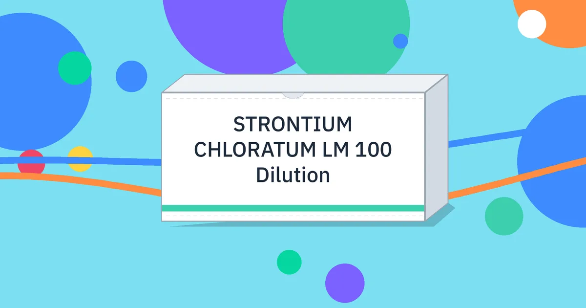 Symbolbild: Packung mit der Aufschrift STRONTIUM CHLORATUM LM 100 Dilution (PZN 13203839) – Verfügbarkeit und Bezug in Apotheken in Frankfurt am Main