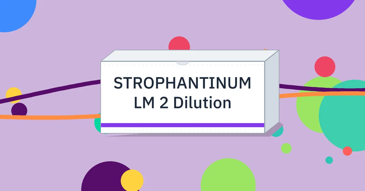 Symbolbild: Packung mit der Aufschrift STROPHANTINUM LM 2 Dilution (PZN 13684313) – Verfügbarkeit und Bezug in Apotheken in Frankfurt am Main