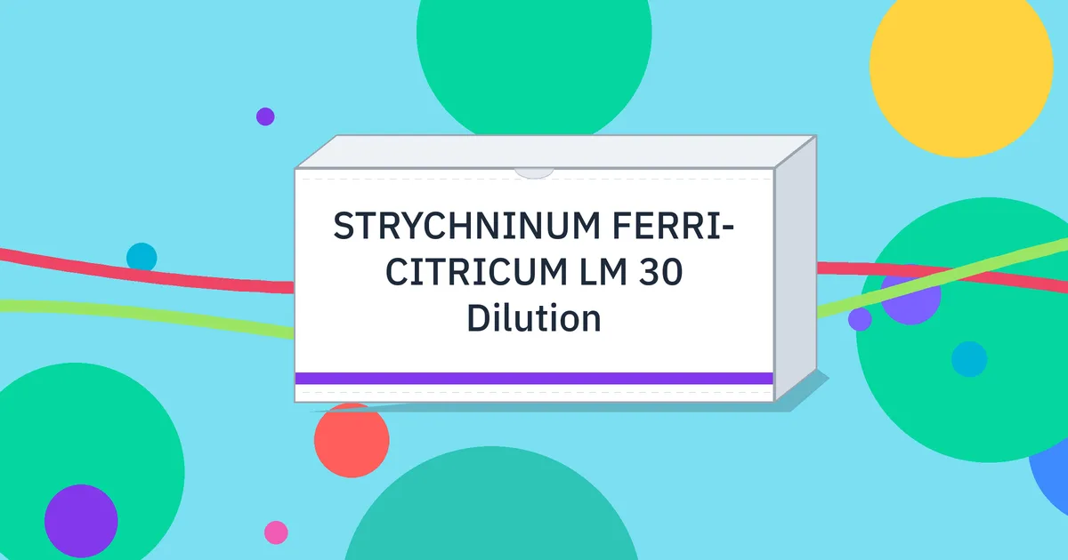 Symbolbild: Packung mit der Aufschrift STRYCHNINUM FERRI-CITRICUM LM 30 Dilution (PZN 13206453) – Verfügbarkeit und Bezug in Apotheken in Frankfurt am Main