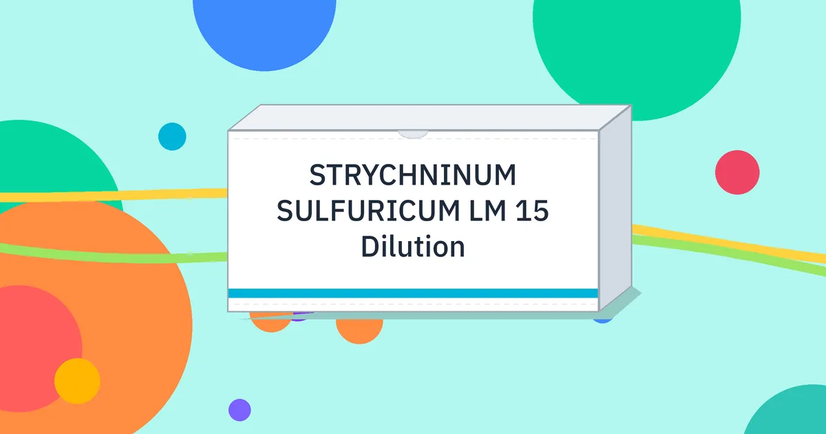 Symbolbild: Packung mit der Aufschrift STRYCHNINUM SULFURICUM LM 15 Dilution (PZN 13208179) – Verfügbarkeit und Bezug in Apotheken in Frankfurt am Main