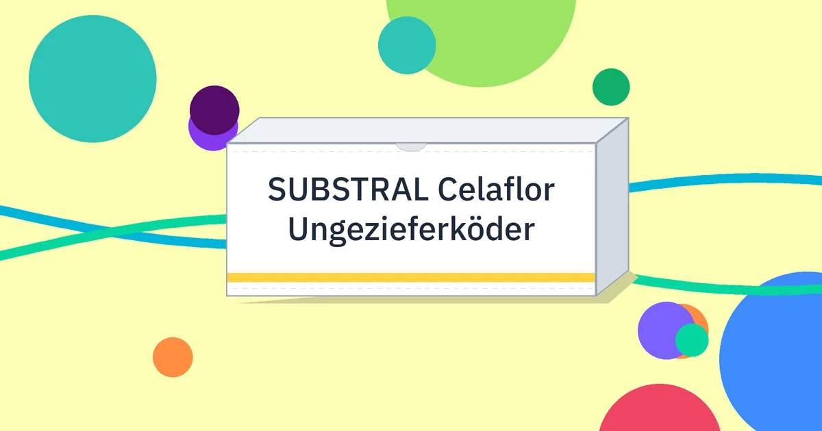 Symbolbild: Packung mit der Aufschrift SUBSTRAL Celaflor Ungezieferköder (PZN 16797041) – Verfügbarkeit und Bezug in Apotheken in Frankfurt am Main