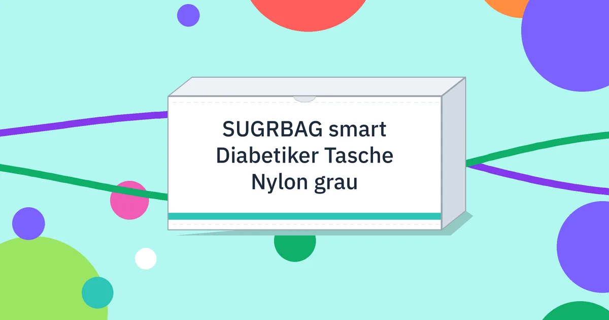 Symbolbild: Packung mit der Aufschrift SUGRBAG smart Diabetiker Tasche Nylon grau (PZN 11861219) – Verfügbarkeit und Bezug in Apotheken in Frankfurt am Main